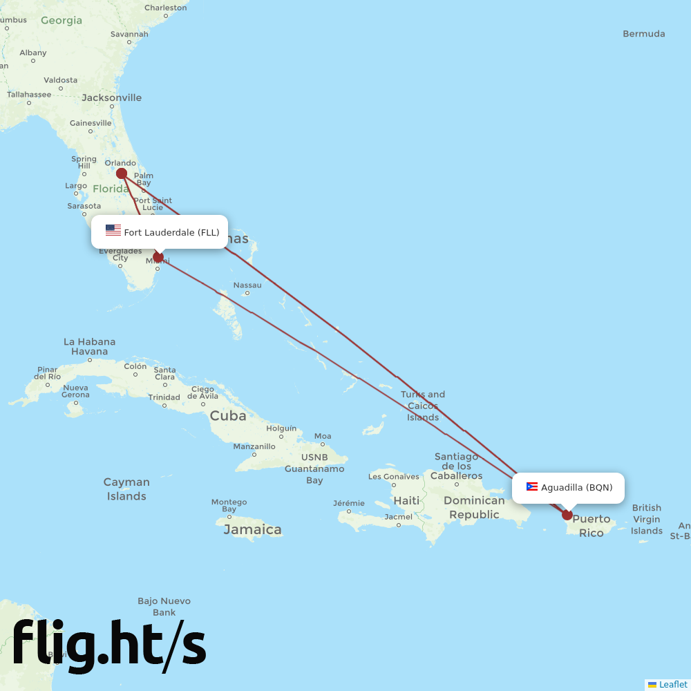 All scheduled flights from Fort Lauderdale to Aguadilla (FLL-BQN) | ⚡ ...